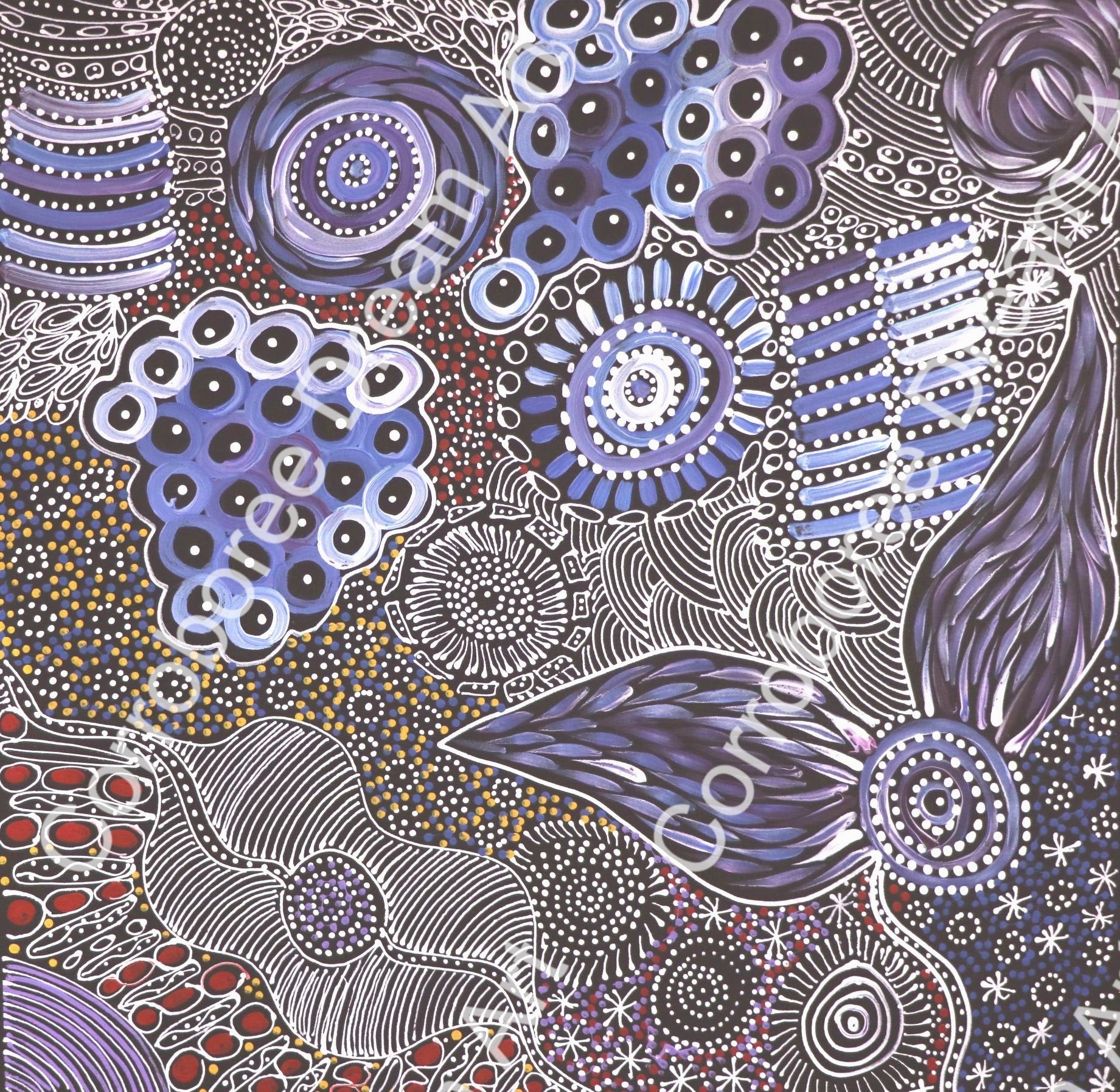 Aboriginal Painting - Bush Yam Woman Ceremony – Corroboree Dream Art