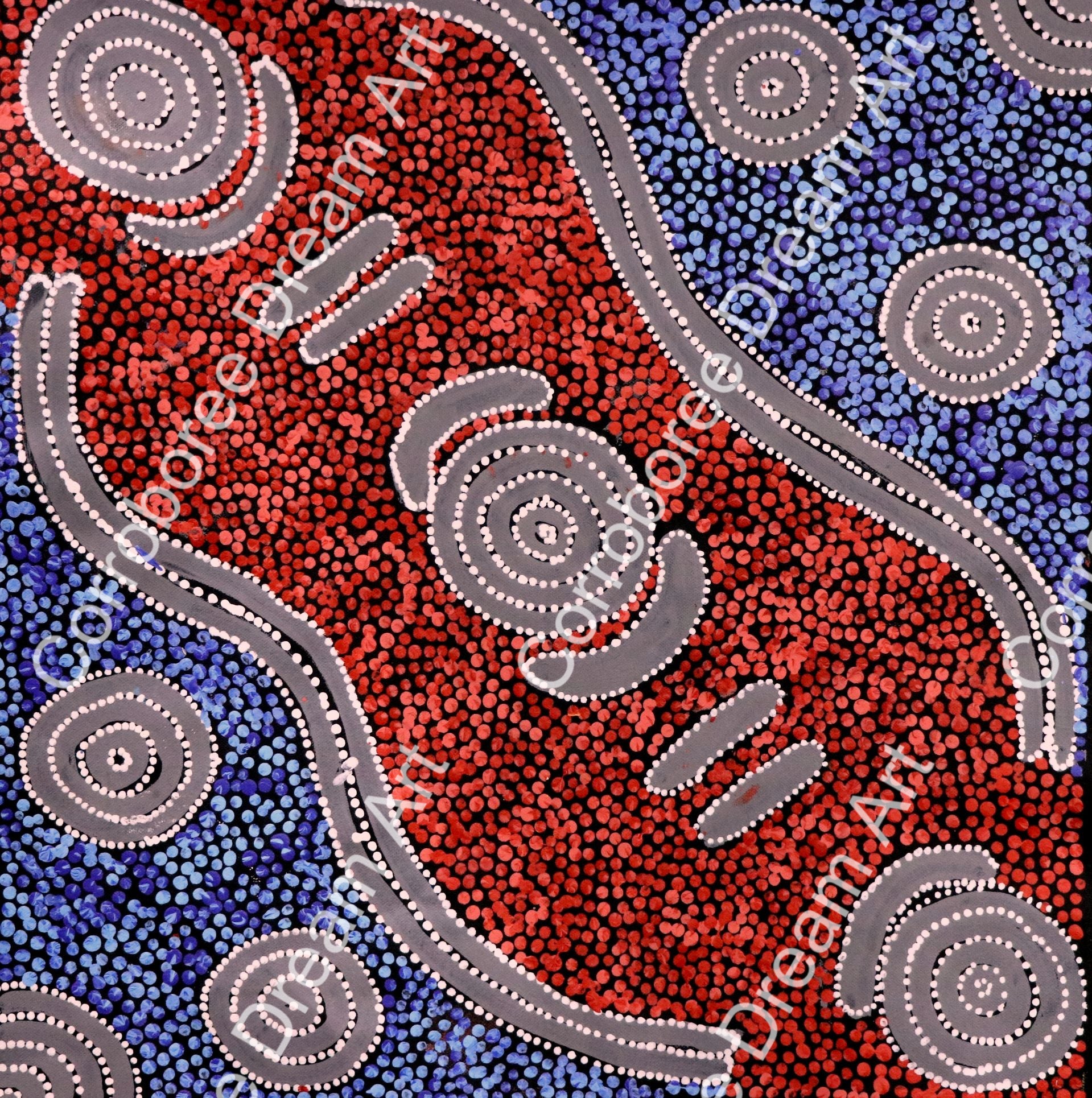 Aboriginal Painting - Rain Dreaming – Corroboree Dream Art