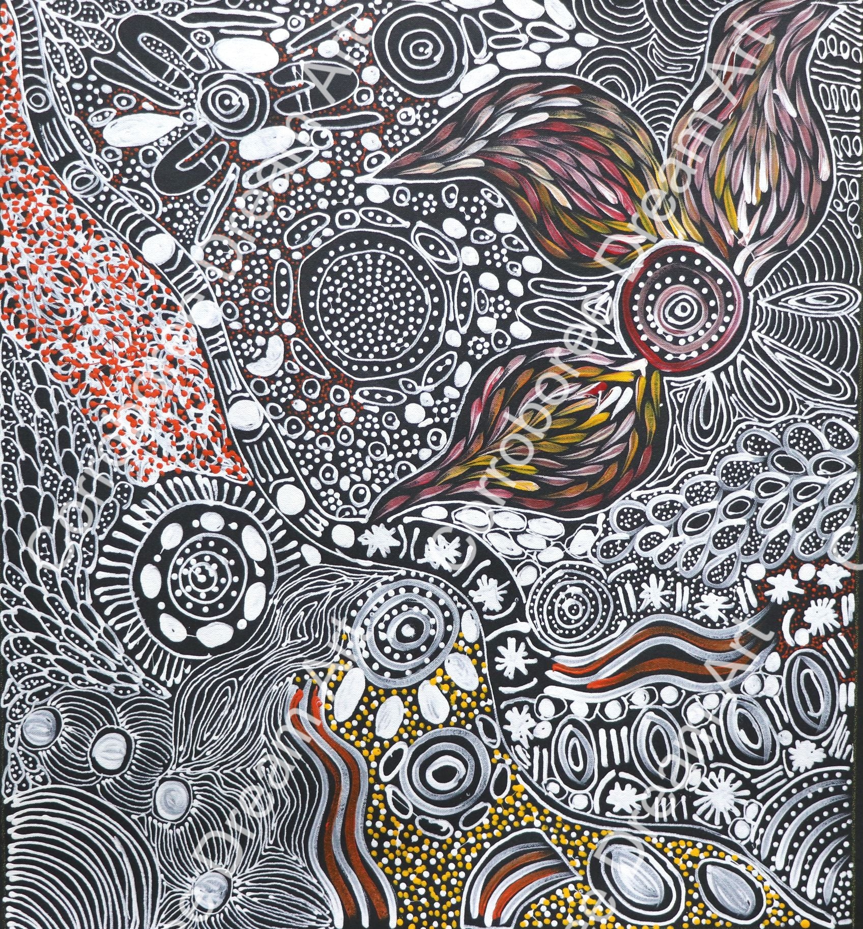 Aboriginal Painting - Bush Yam Woman Ceremony – Corroboree Dream Art